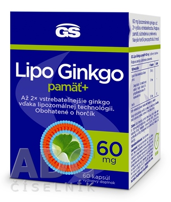 GS Lipo Ginkgo pamäť+ 60 mg - ADC.sk