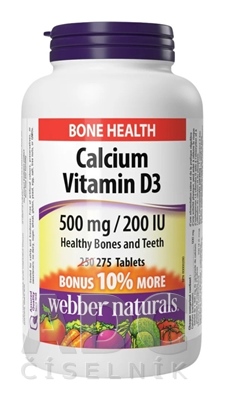 Webber Naturals Calcium Vitamín D3 500 mg/200 IU - ADC.sk
