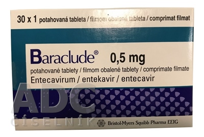 Baraclude 0,5 mg filmom obalené tablety - ADC.sk