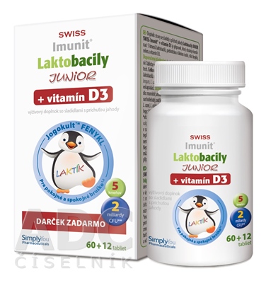 Laktobacily JUNIOR SWISS Imunit + vitamín D3 - ADC.sk