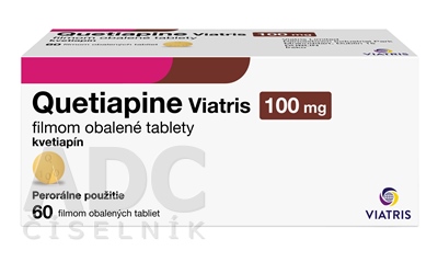 Prerušenie dodávok: Quetiapine Viatris 100 mg tbl flm (blis.PVC/PVDC/Al ...