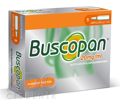 Buscopan 20 mg/1 ml injekcie - ADC.sk